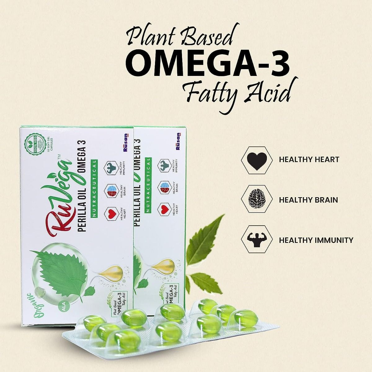 Ruvega Perilla Oil Omega 3 & 6 Softgel Capsule 10's Price, Uses, Side ...