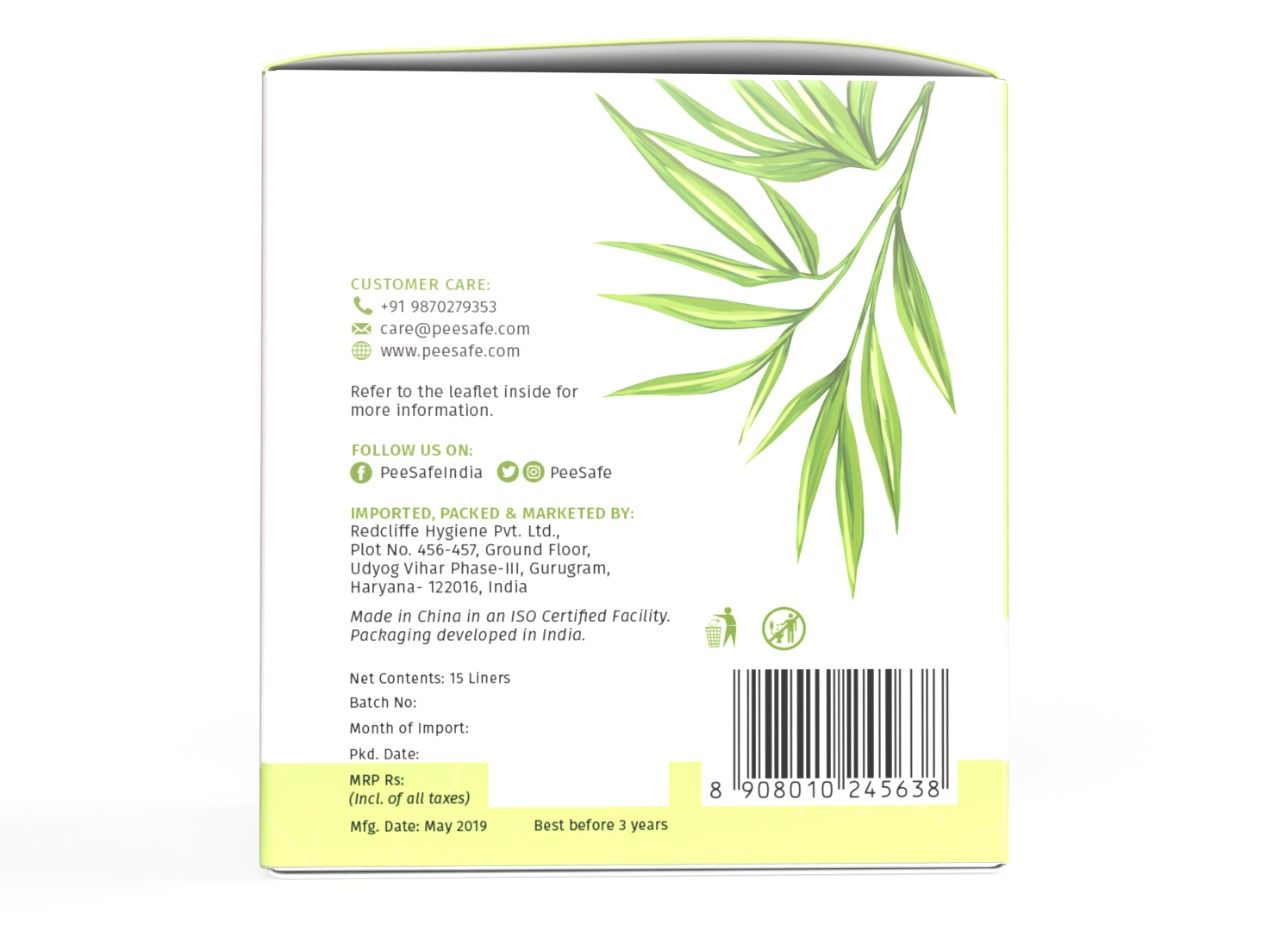 Pee Safe 100% Organic Cotton Biodegradable Panty Liners, 15 Count Price ...