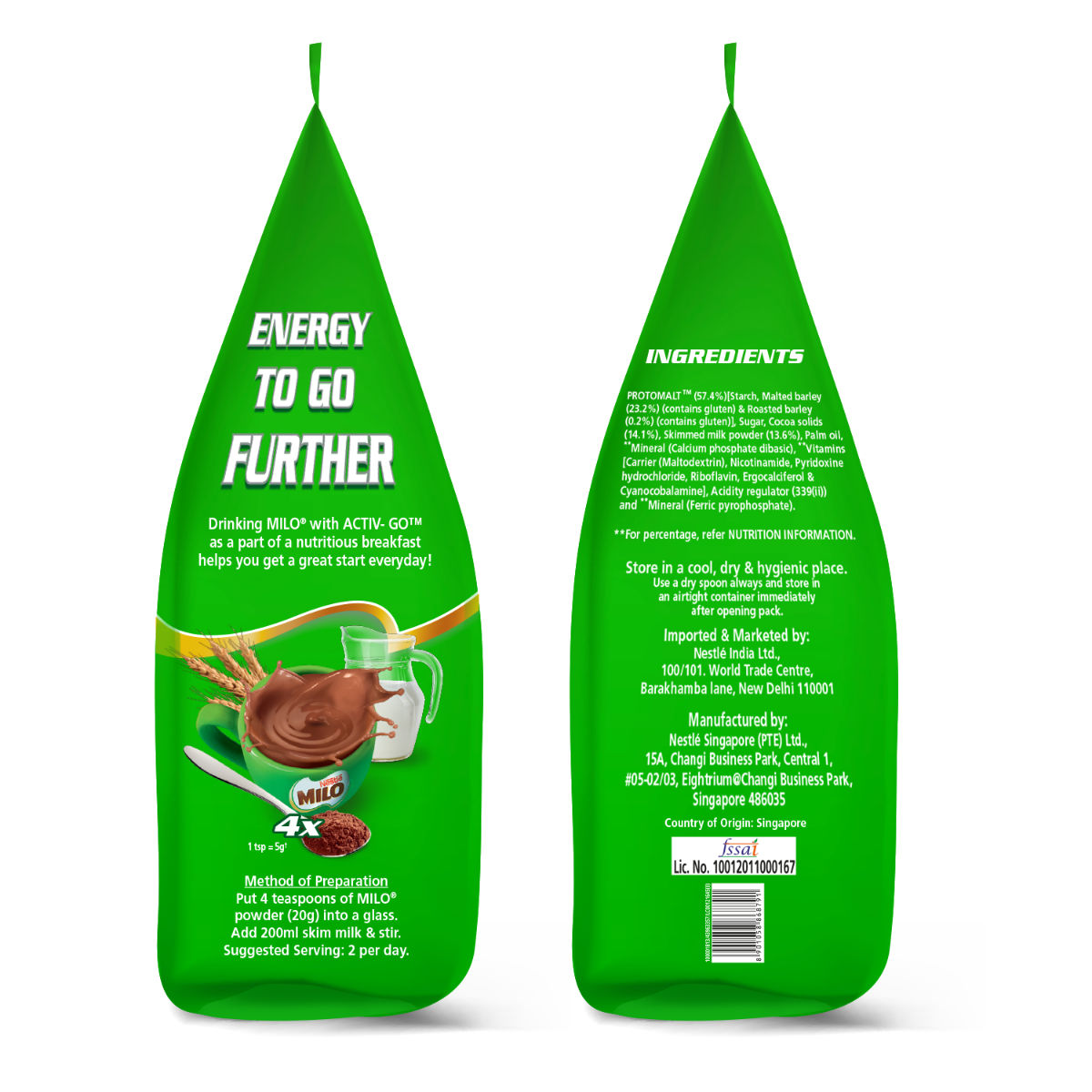 Nestle Milo Activ-Go Health Drink Powder, 400 gm Refill Pack Price ...