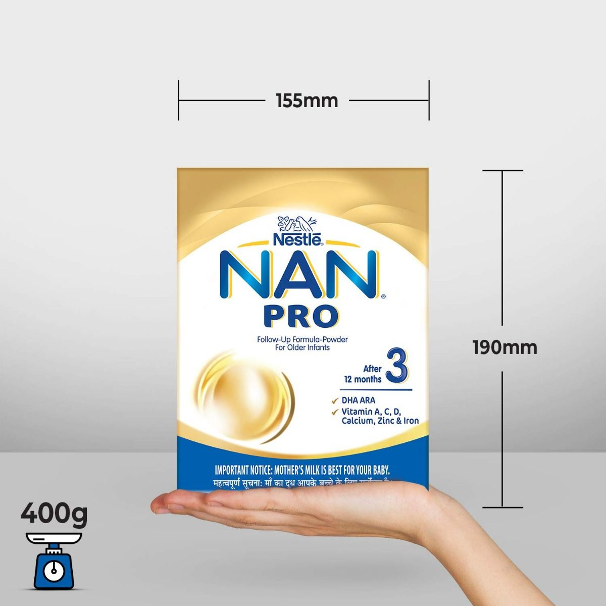 Nestle Nan Pro Follow-Up Formula Stage 3 (After 12 Months) Powder, 400 ...