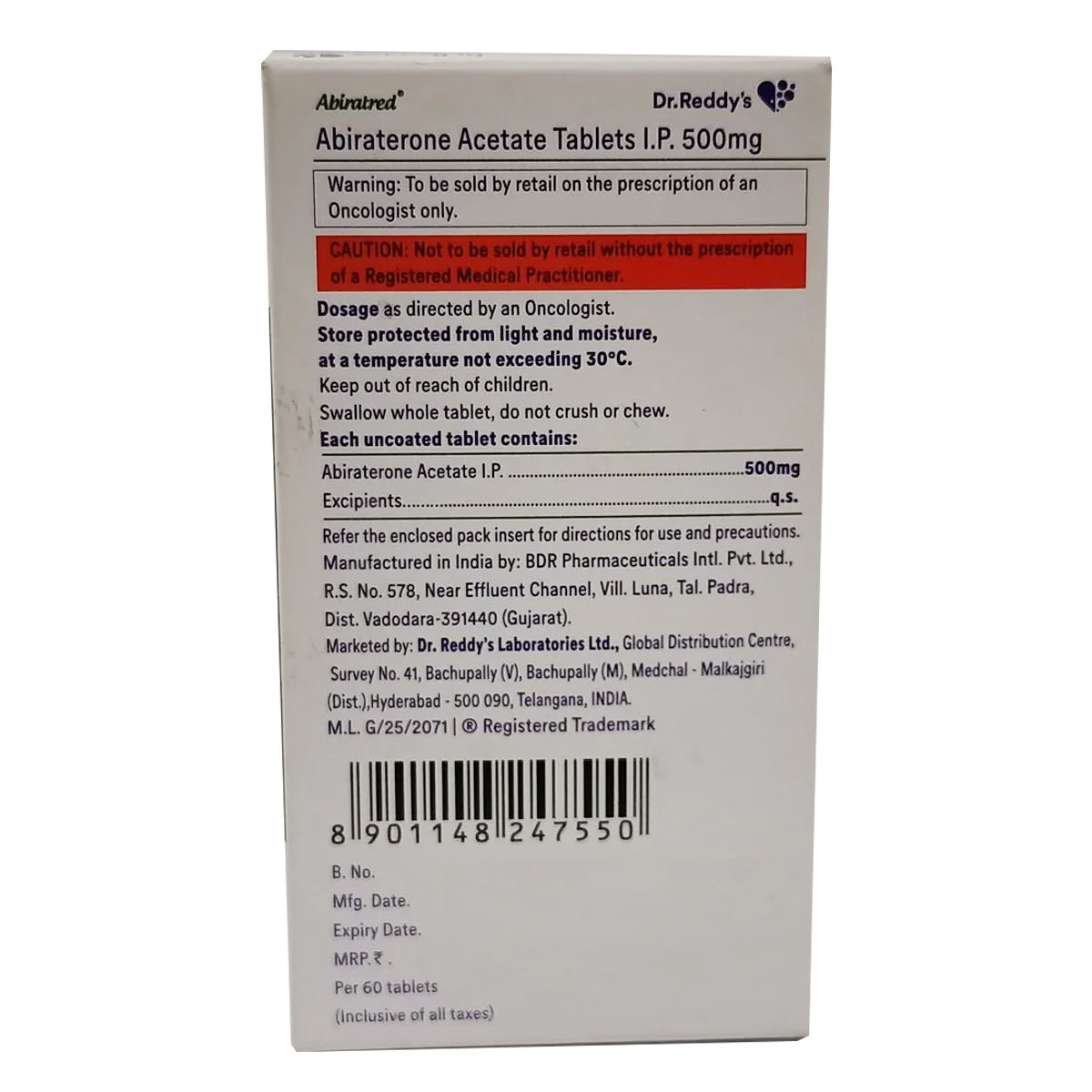 Abiratred Tablet 60's Price, Uses, Side Effects, Composition - Apollo ...