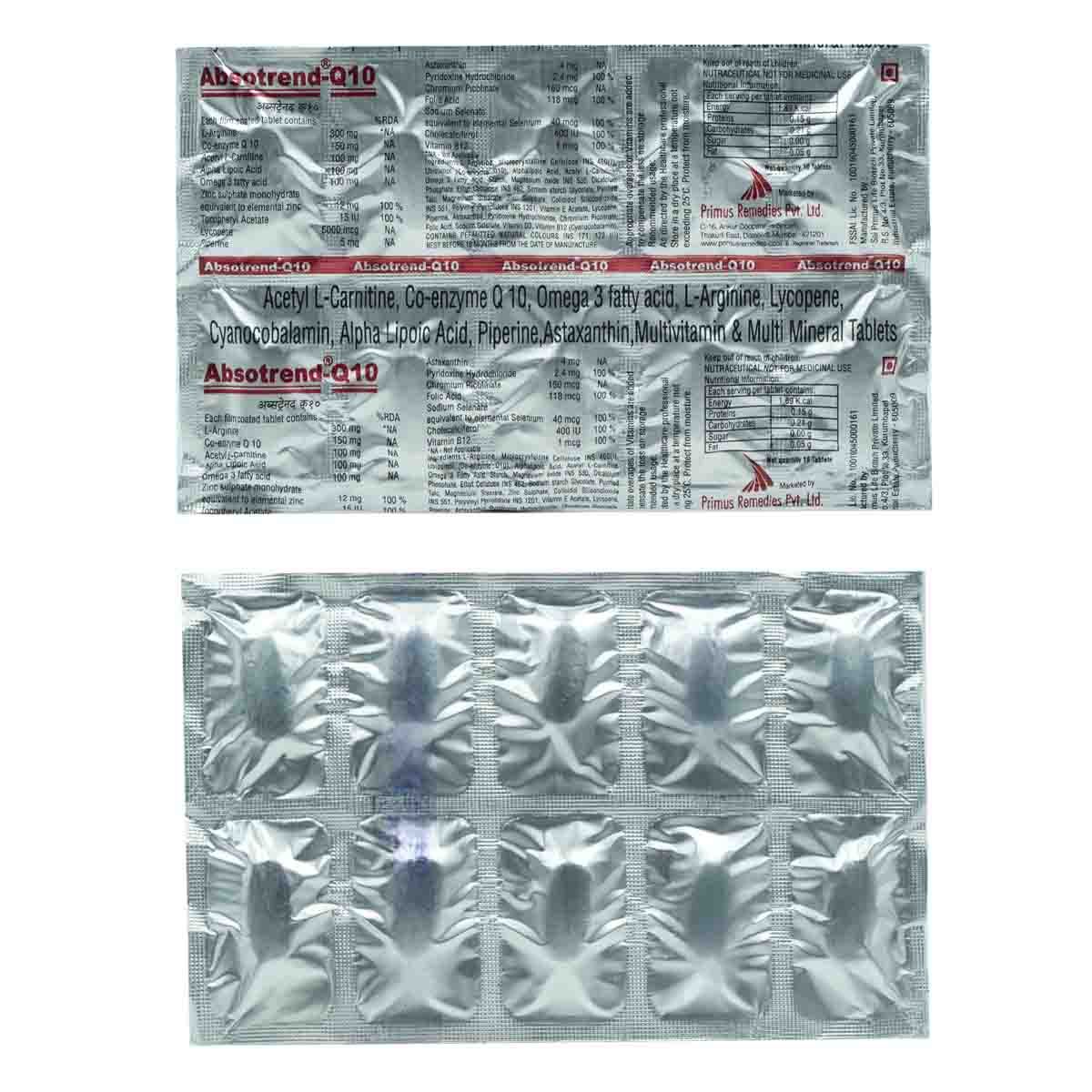 Buy Absotrend-Q10 Tablet | 19 Minutes Delivery | Apollo Pharmacy