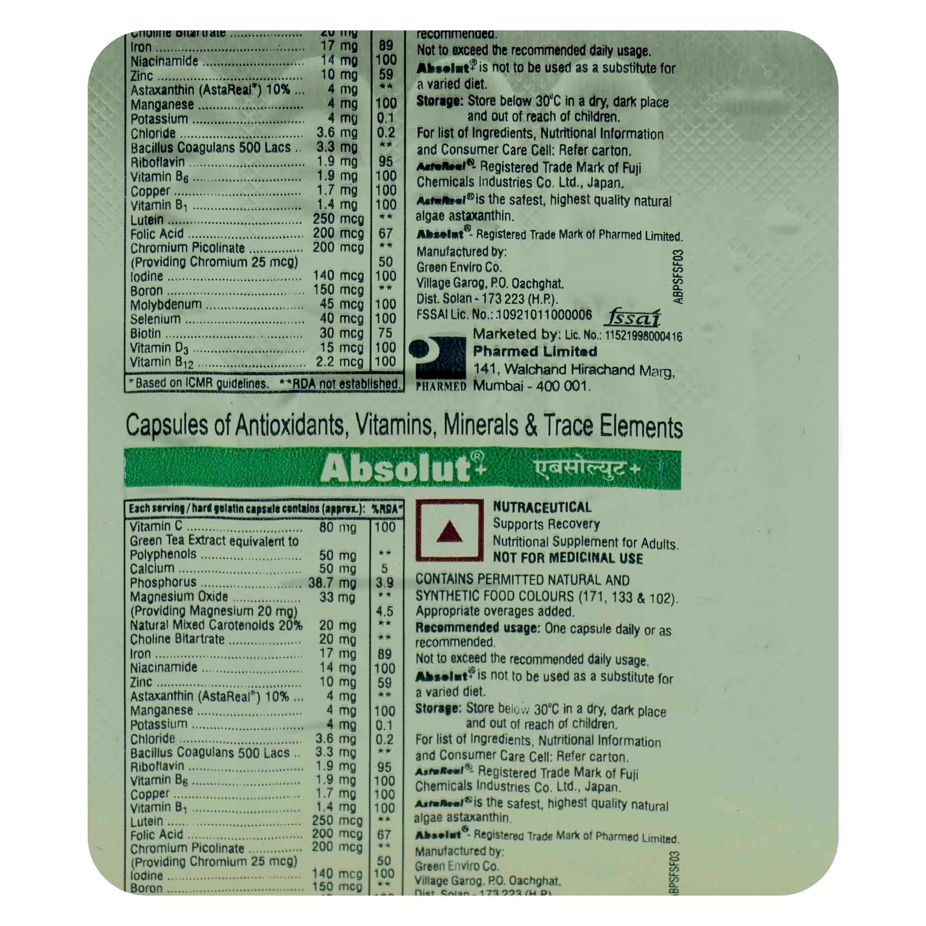 Absolut Plus Capsule | Uses, Side Effects, Price | Apollo Pharmacy