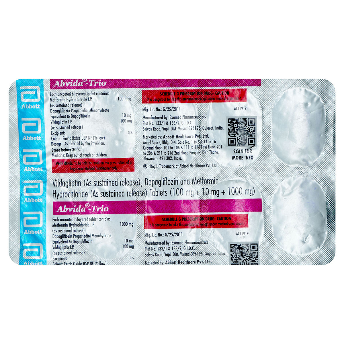 Abvida-Trio 100/10/1000 mg Tablet | Uses, Side Effects, Price | Apollo ...