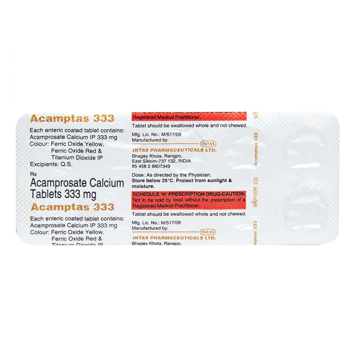 Acamptas 333 Tablet | Uses, Side Effects, Price | Apollo Pharmacy