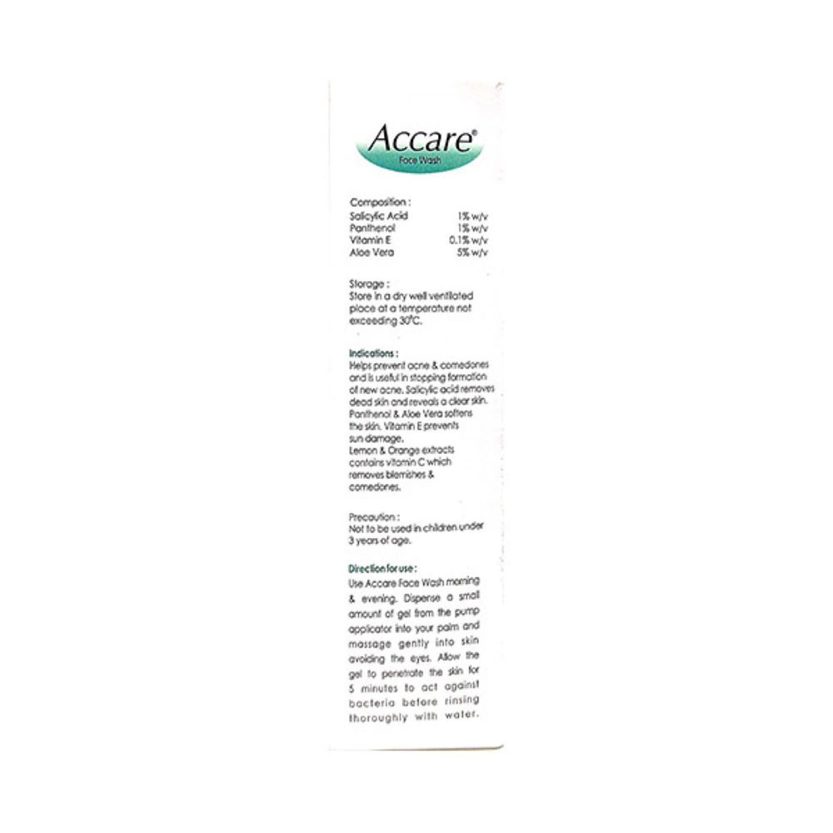 Accare Face Wash, 100 ml Price, Uses, Side Effects, Composition ...
