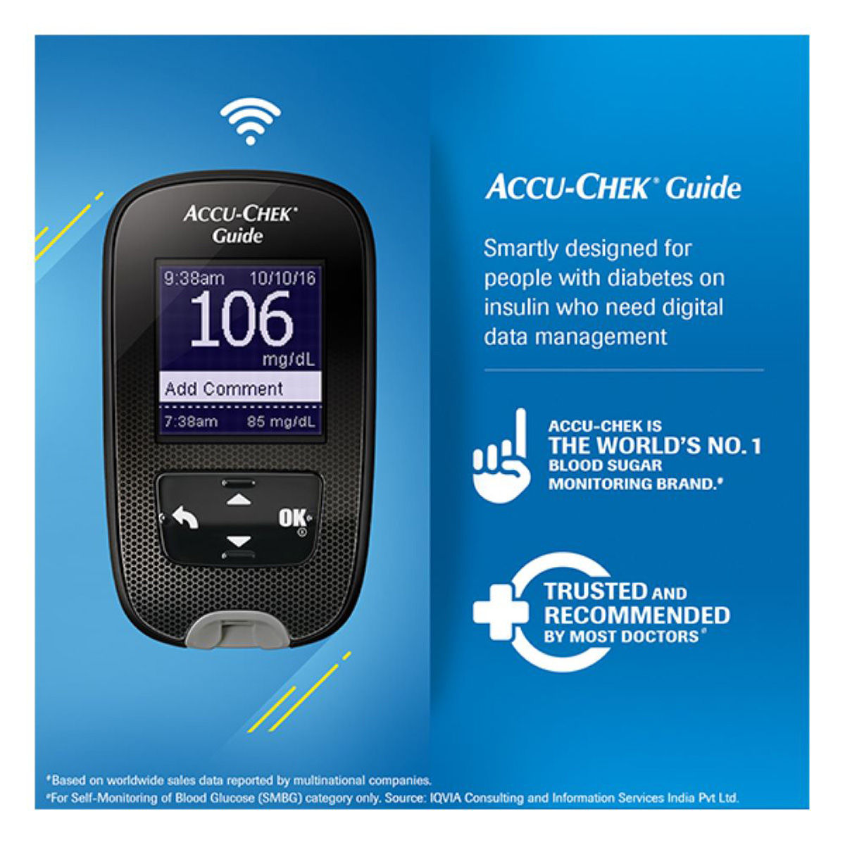 Buy Accu-Chek Guide Blood Glucose Monitoring System With 10 Free Test ...