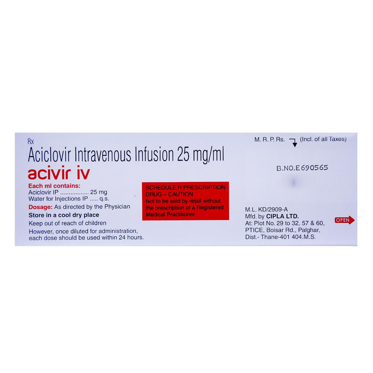 Acivir IV Injection | Uses, Side Effects, Price | Apollo Pharmacy