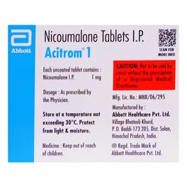 Acitrom 1 Tablet | Uses, Side Effects, Price | Apollo Pharmacy