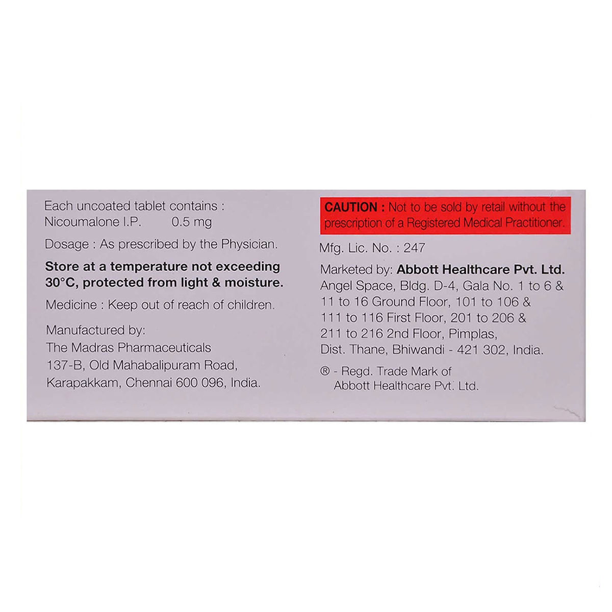 Acitrom 0.5 Tablet | Uses, Side Effects, Price | Apollo Pharmacy