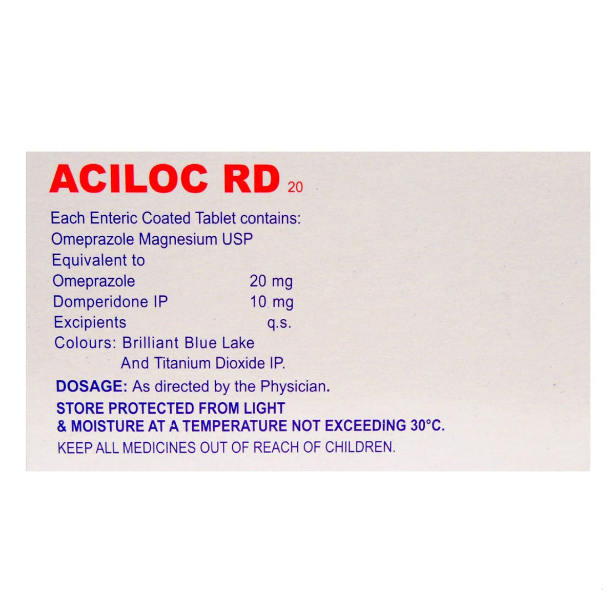 Aciloc RD 20 New Tablet | Uses, Side Effects, Price | Apollo Pharmacy