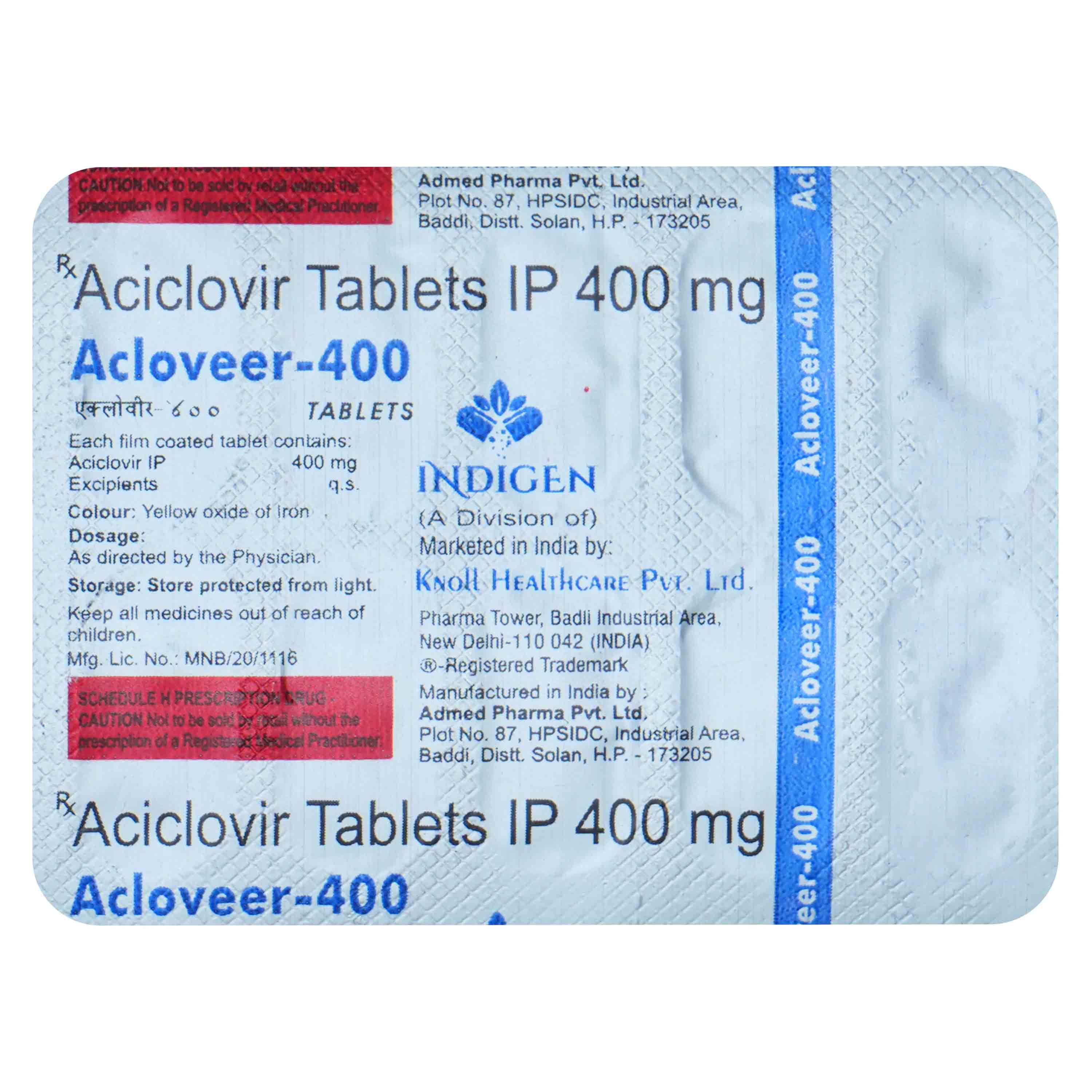 Acloveer 400 Tablet | Uses, Side Effects, Price | Apollo Pharmacy