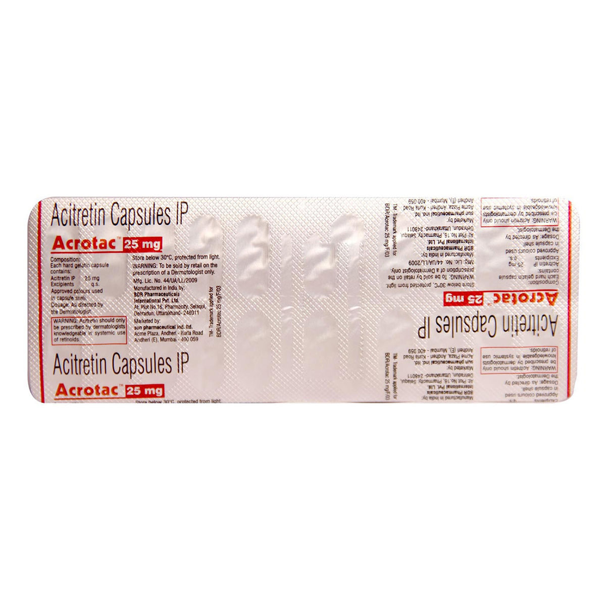 Acrotac 25 mg Capsule | Uses, Side Effects, Price | Apollo Pharmacy