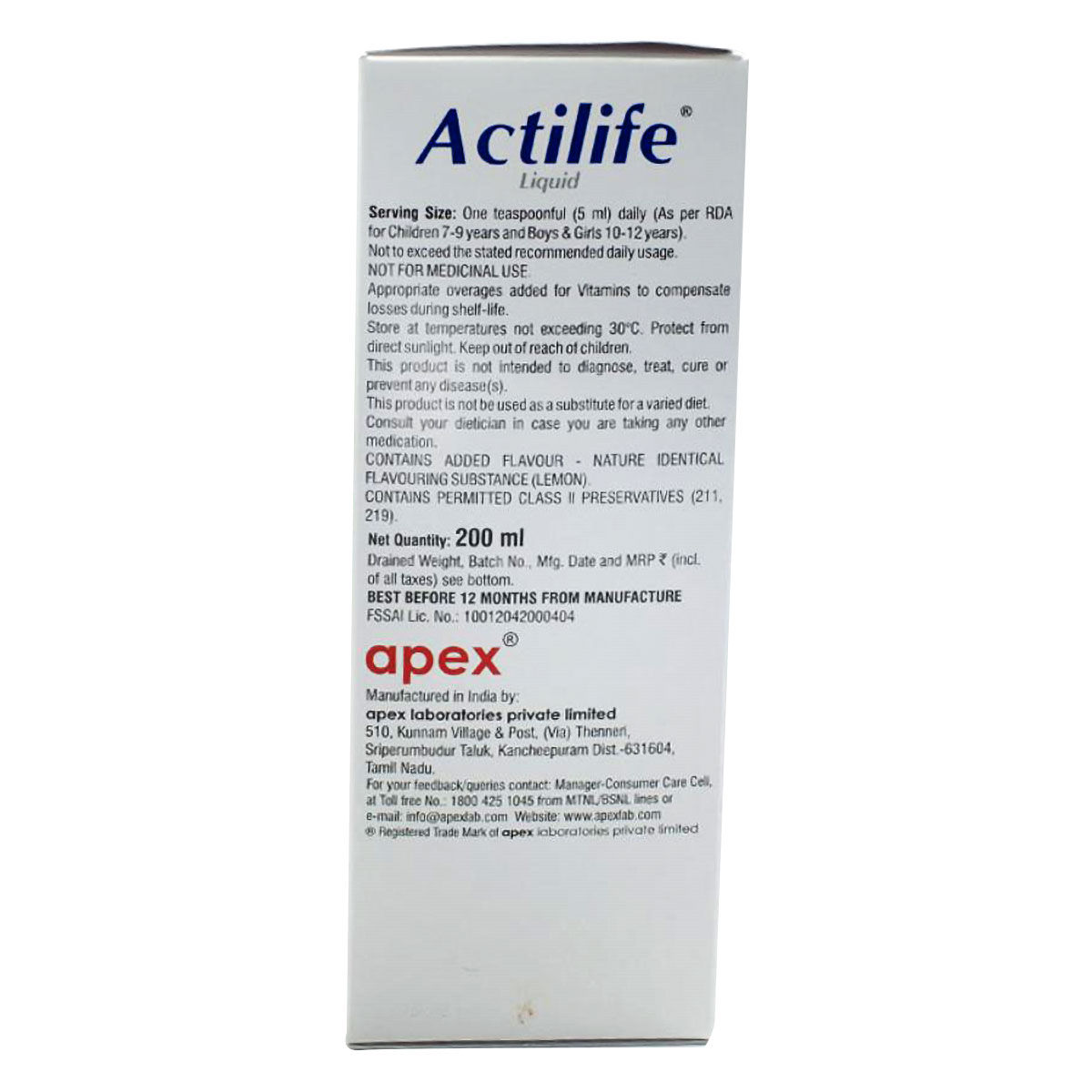 Actilife Liquid | Uses, Side Effects, Price | Apollo Pharmacy