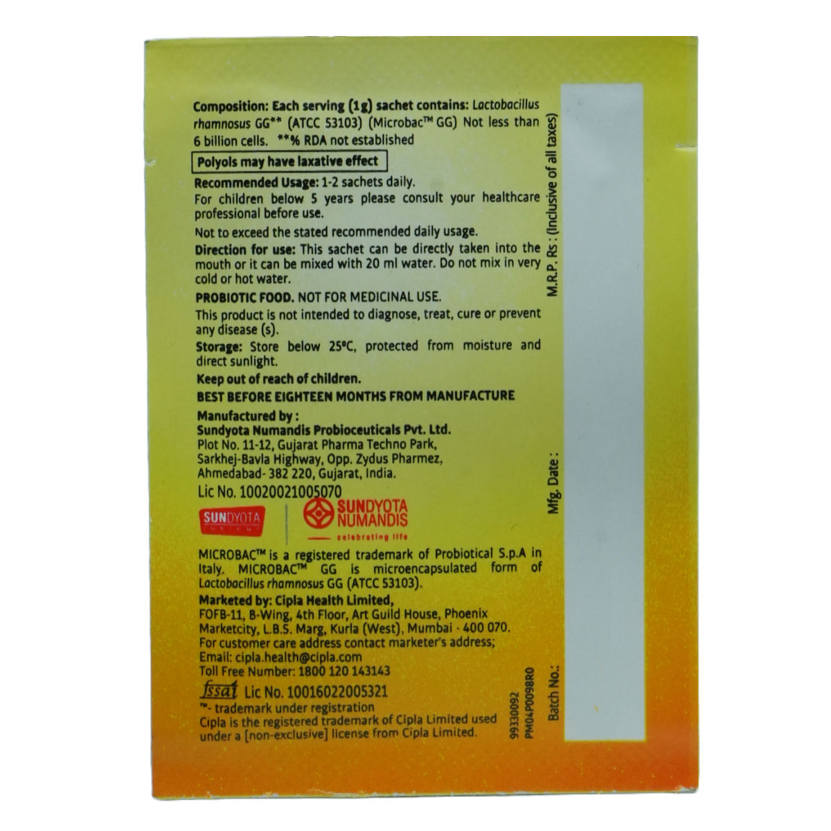 Activkids UnoBiotics Junior Sugar Free Probiotics Sachet 1 gm Price ...