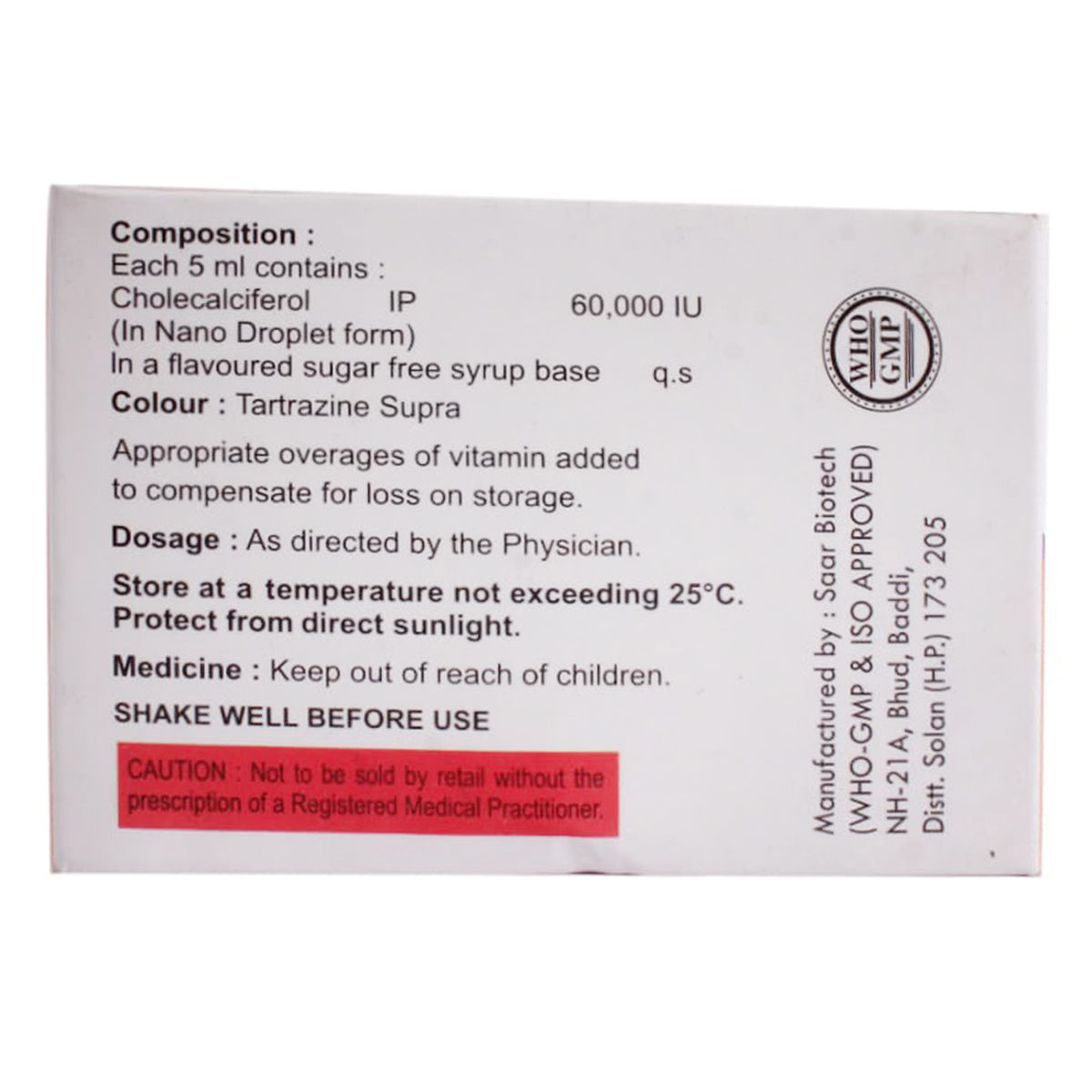 Actinic D3 60K SF Orange Flavour Nano Shots Solution 5 ml Price, Uses ...