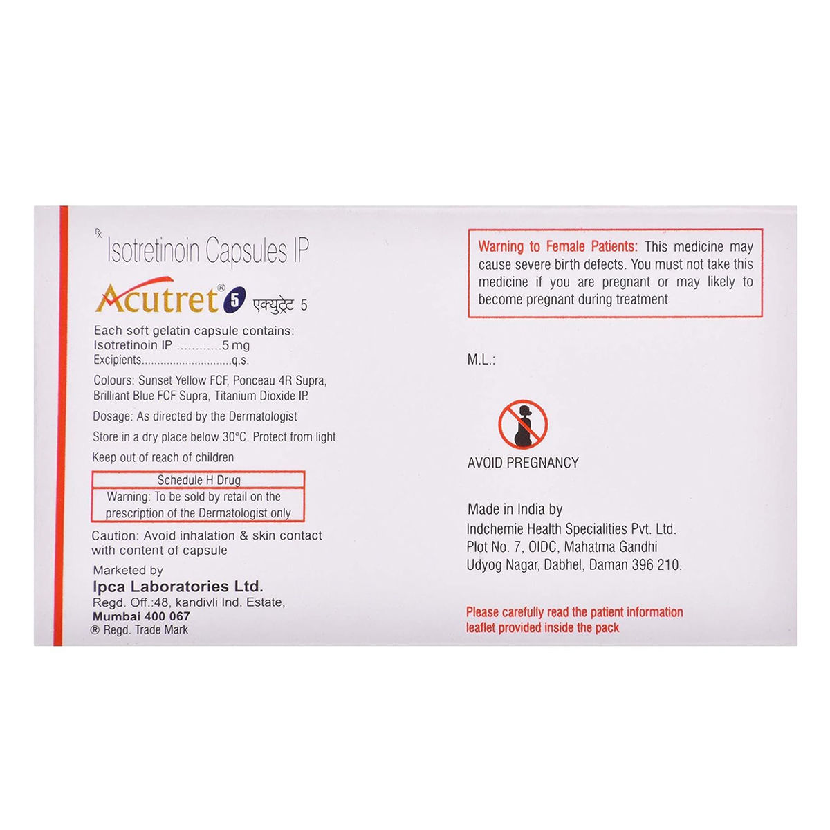 Acutret 5 Capsule | Uses, Side Effects, Price | Apollo Pharmacy