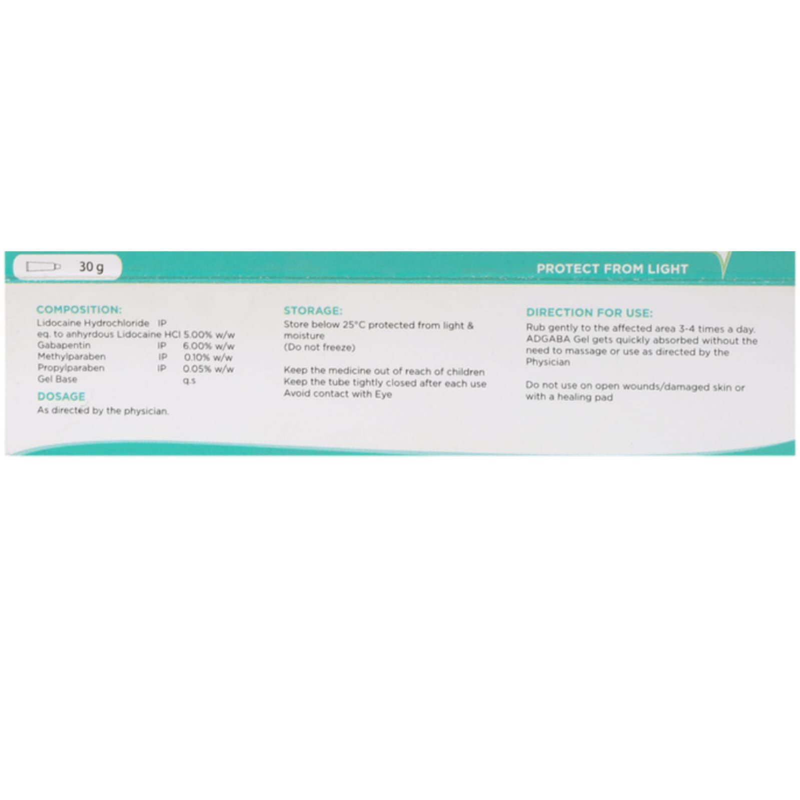 Adgaba Gel 30 gm Price, Uses, Side Effects, Composition - Apollo Pharmacy