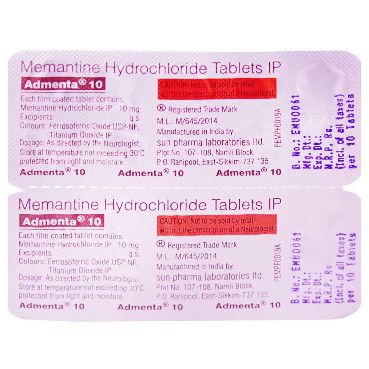 Admenta 10 Tablet 10's Price, Uses, Side Effects, Composition - Apollo ...
