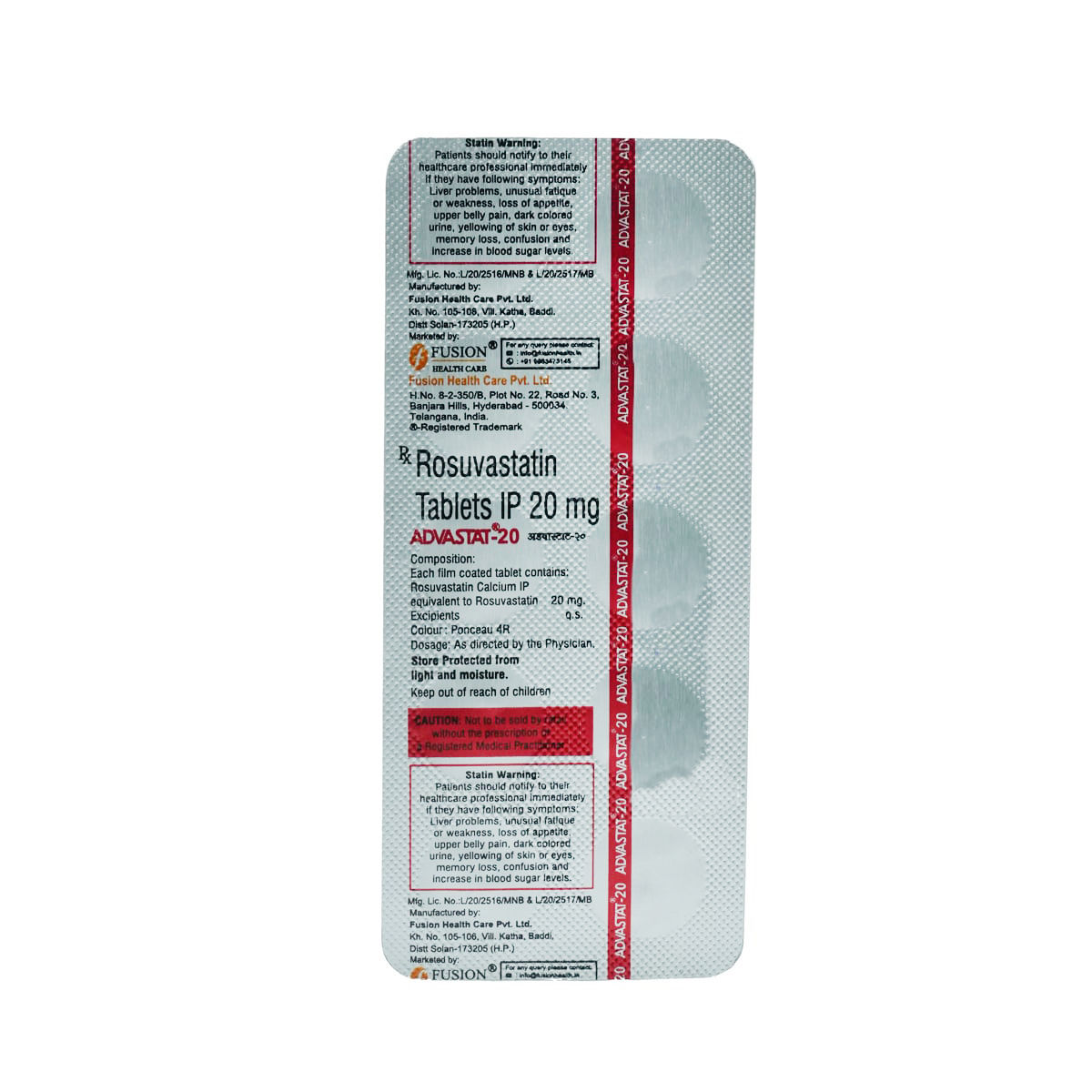 Advastat-20 Tablet | Uses, Side Effects, Price | Apollo Pharmacy