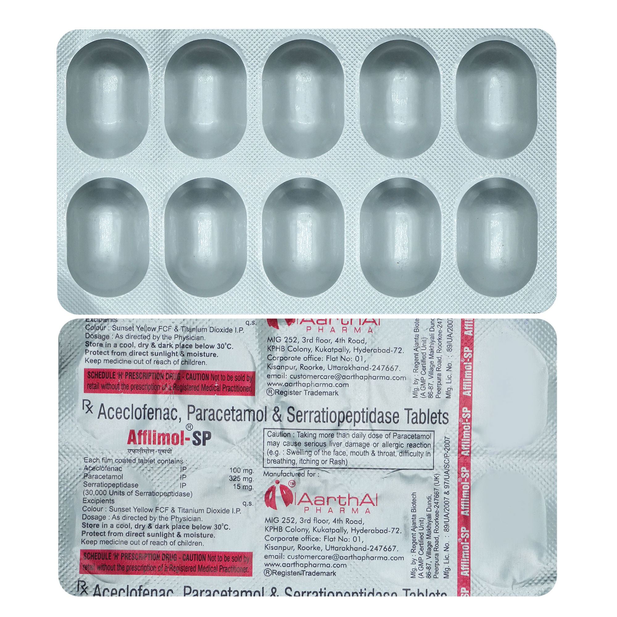 Afflimol-SP 100/325/15 Tablet | Uses, Side Effects, Price | Apollo Pharmacy