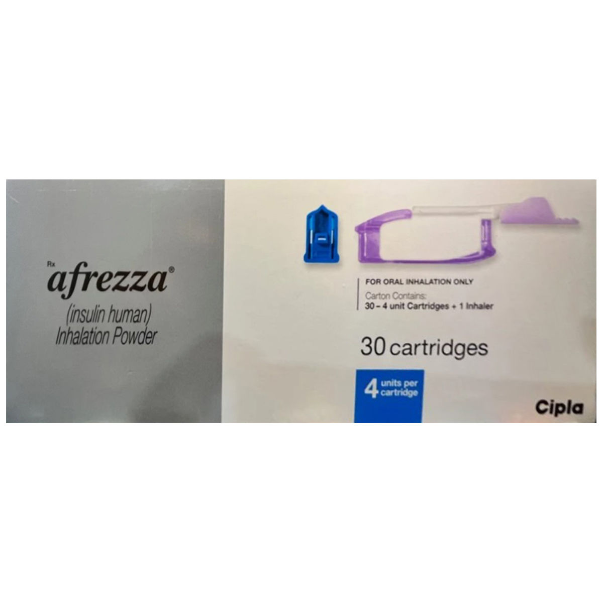 Afrezza 0.35 mg Inhalation Powder Kit 1's (30 Cartridges + 1 Inhaler ...