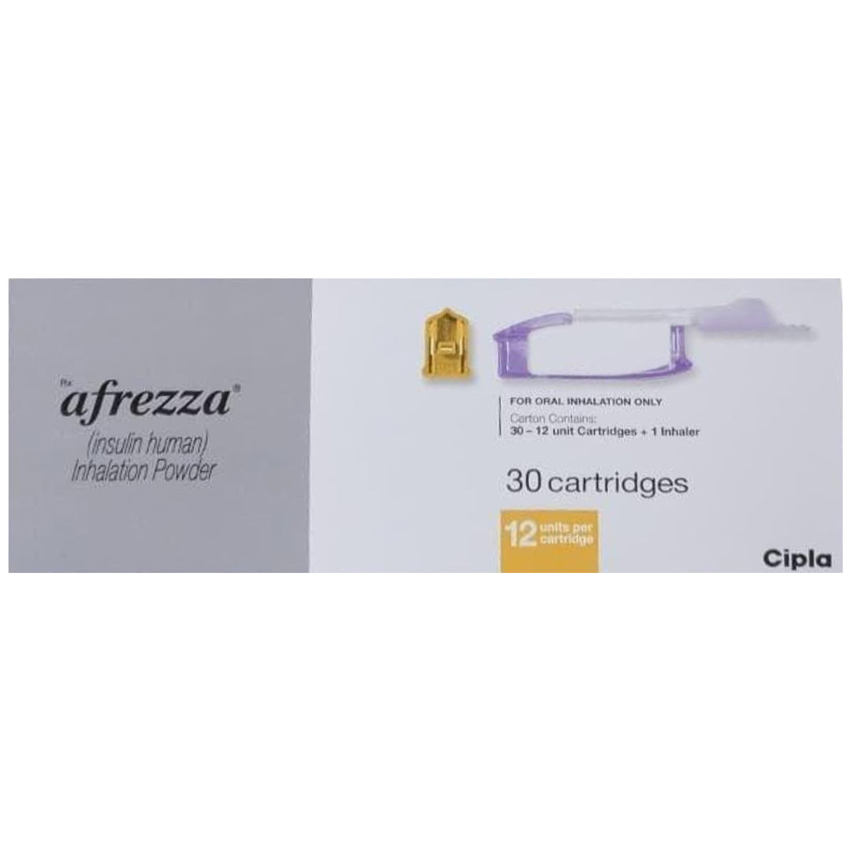 Afrezza 1.04 mg Inhalation Powder Kit 1's (30 Cartridges + 1 Inhaler ...