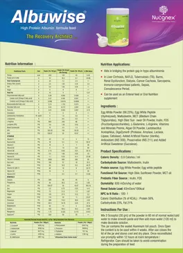 Albuwise Vanilla Powder | Uses, Side Effects, Price | Apollo Pharmacy