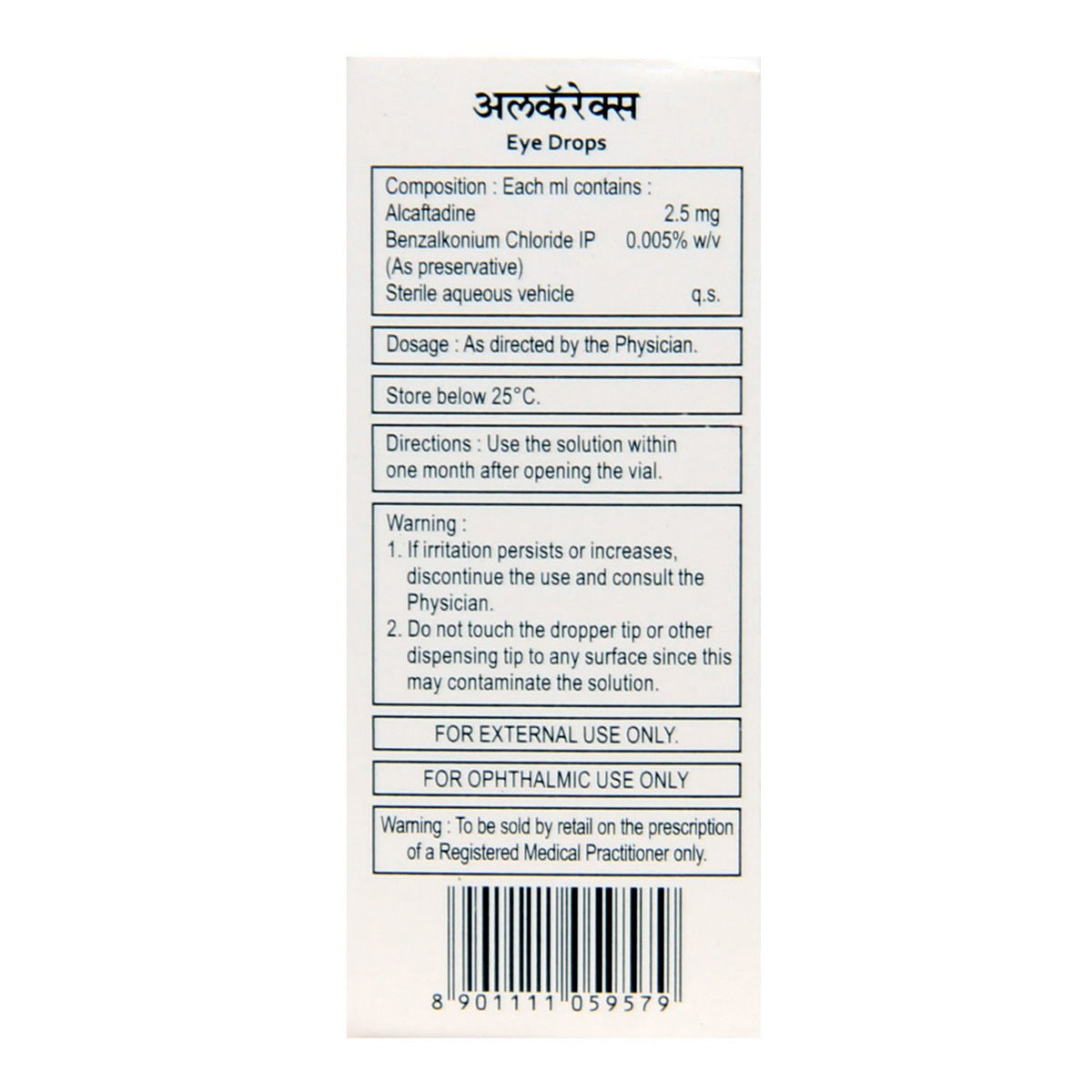 Alcarex Eye Drops 5 ml Price, Uses, Side Effects, Composition - Apollo ...