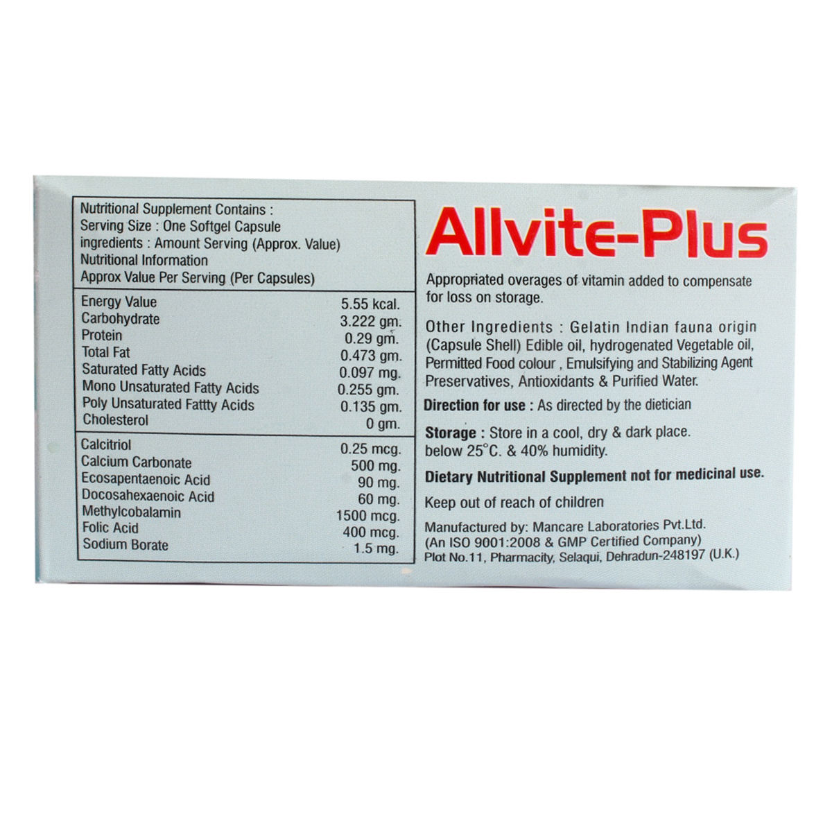 Allvite Plus Capsule 10's Price, Uses, Side Effects, Composition ...