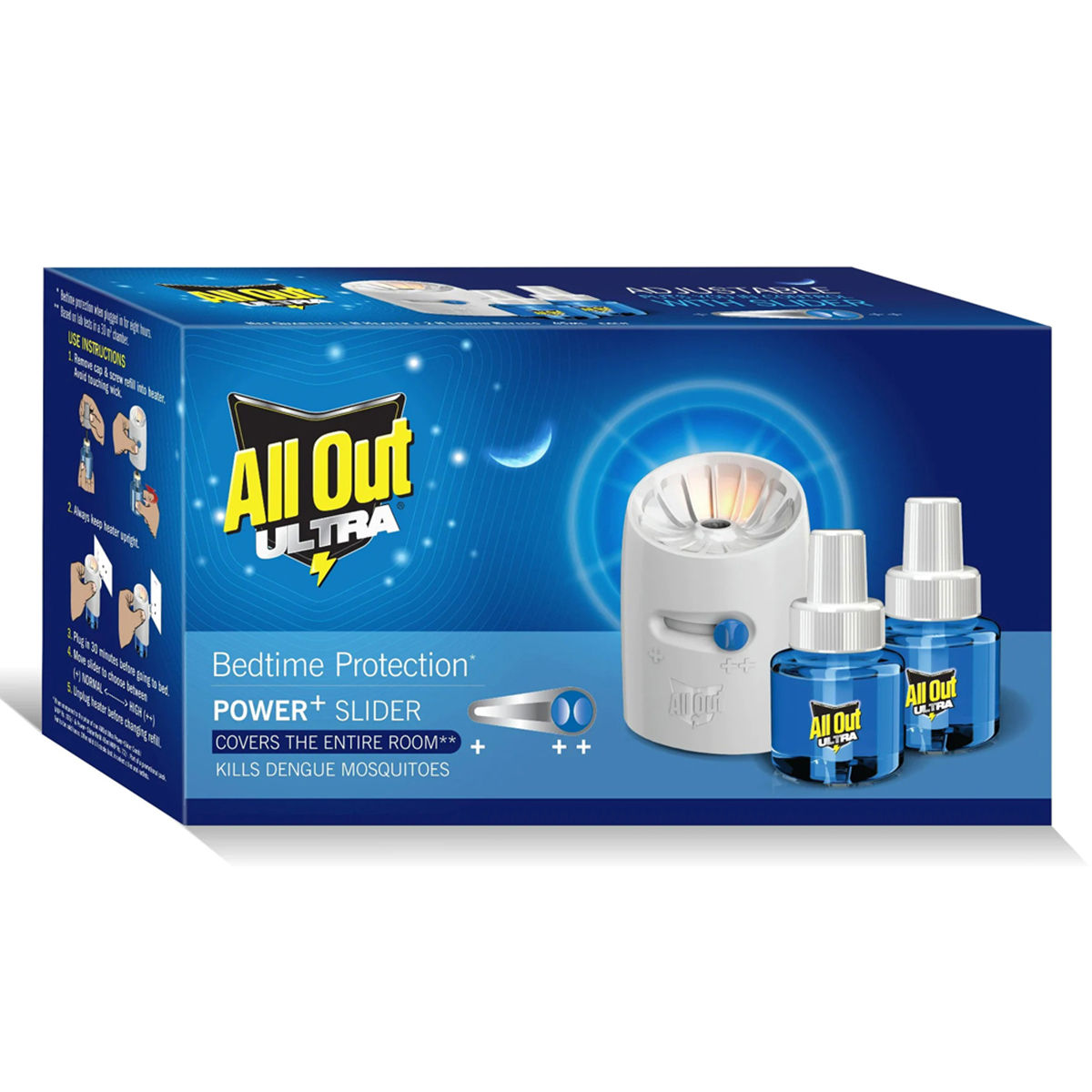 Buy All Out Ultra Machine + 2 Refills (2 x 45 ml), 1 Kit | 19 Minutes ...