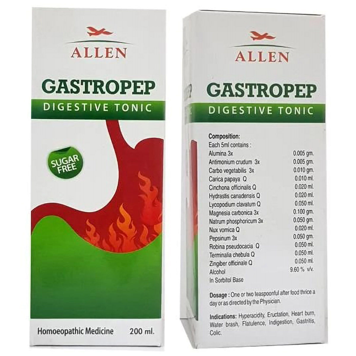Buy Allen Gastropep Digestive Sugar Free Tonic, 200 ml | 19 Minutes ...