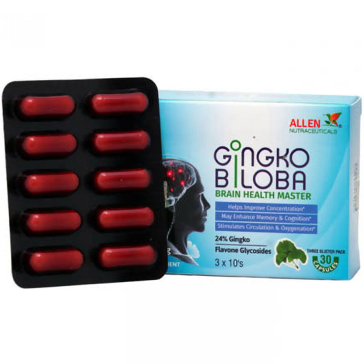 Buy Allen Nutraceutical Gingko Biloba 120mg, 30 Capsules | 19 Minutes ...