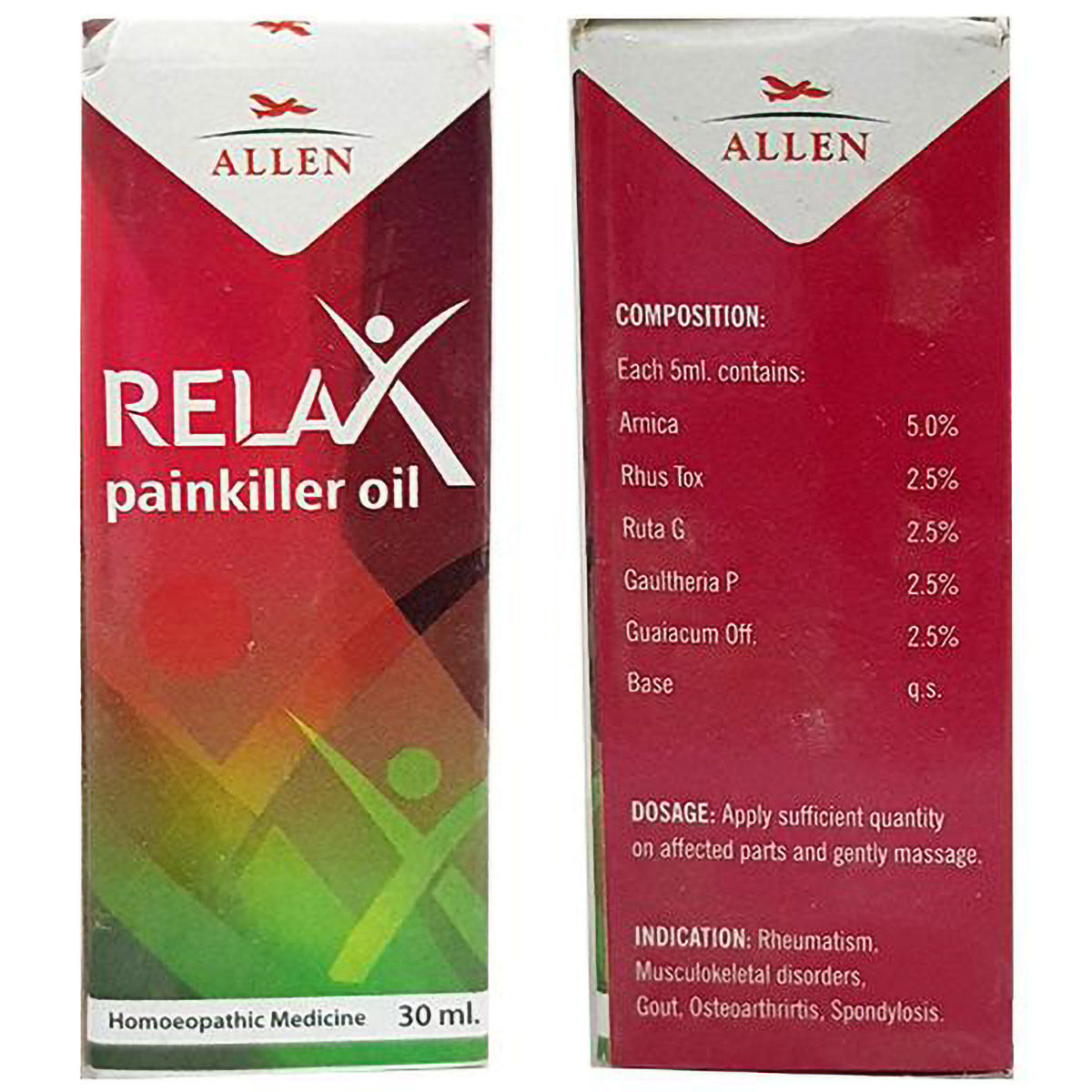 Buy Allen Relax Pain Killer Oil, 30 ml | 19 Minutes Delivery | Apollo ...