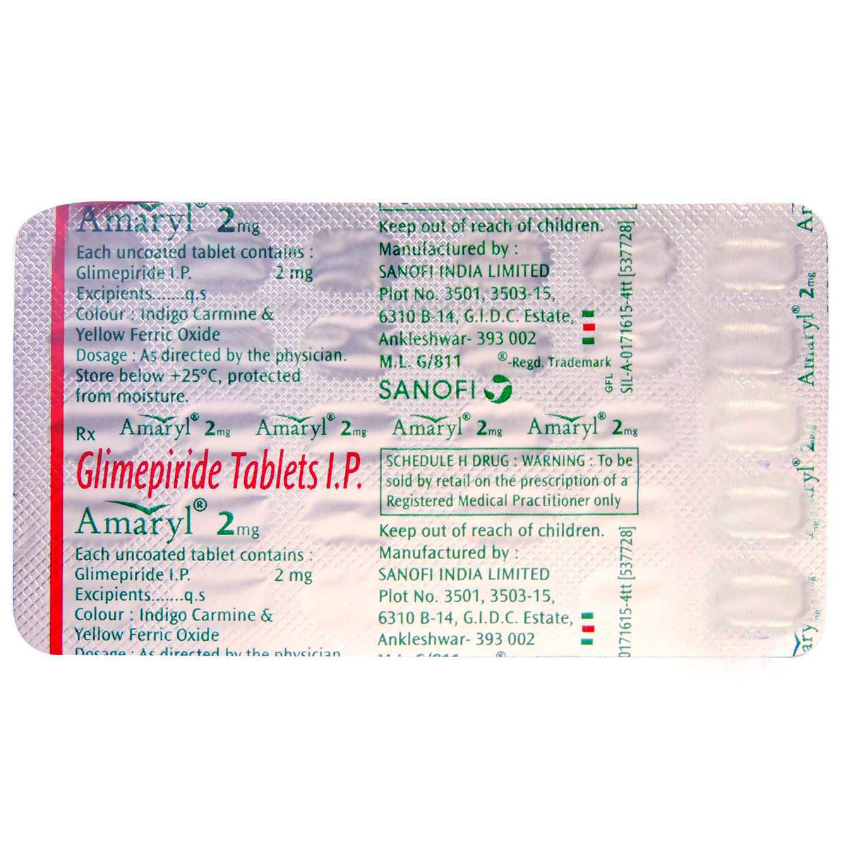 Amaryl 2 mg Tablet | Uses, Side Effects, Price | Apollo Pharmacy