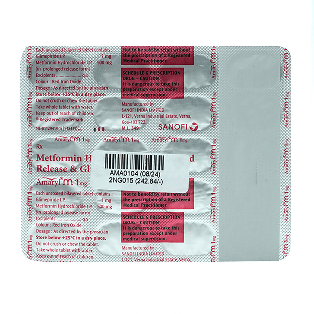 Amaryl M 1 Tablet | Uses, Side Effects, Price | Apollo Pharmacy