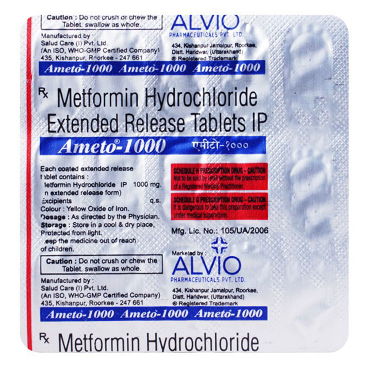 Ameto-1000 Tablet | Uses, Side Effects, Price | Apollo Pharmacy