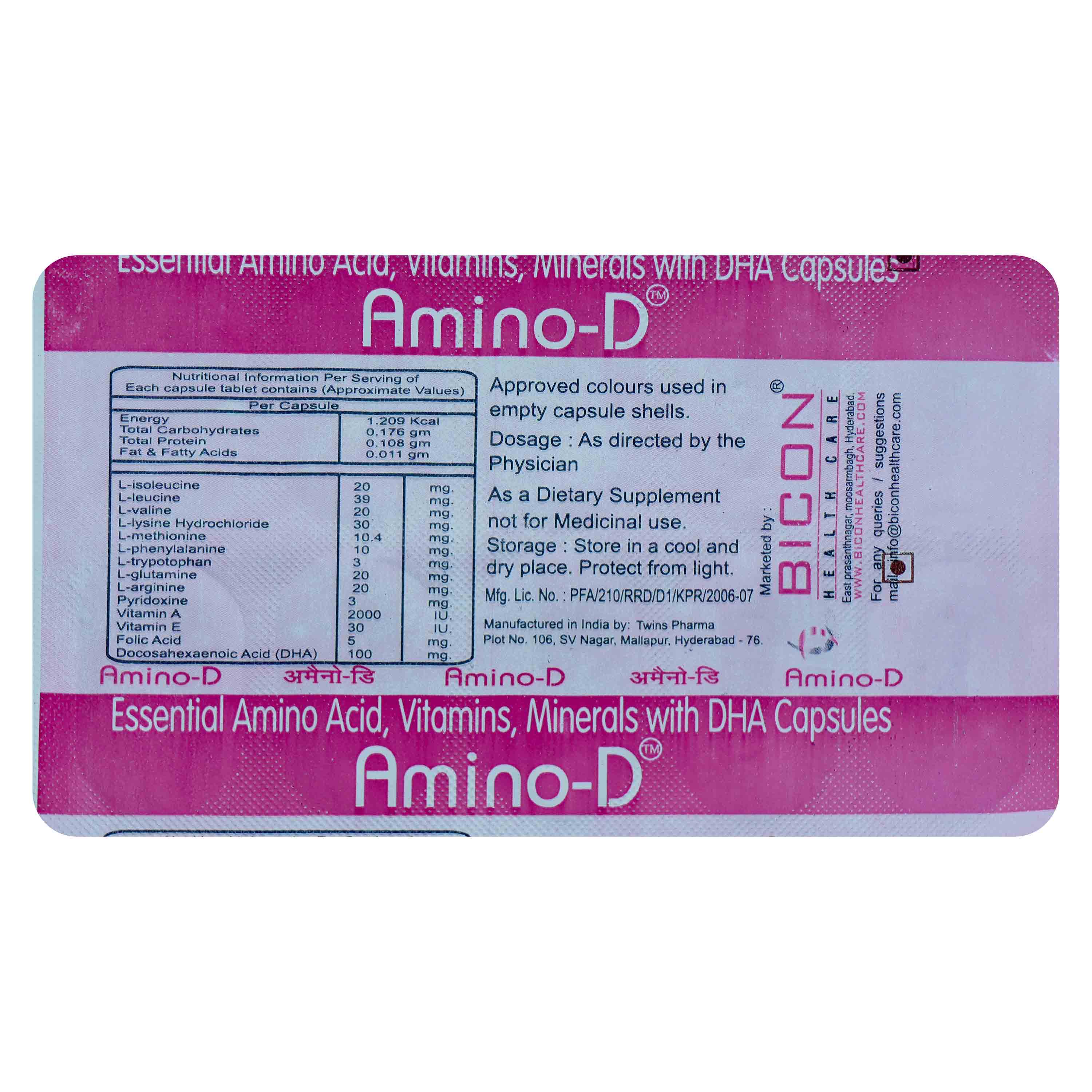 Amino D Capsule | Uses, Benefits, Price | Apollo Pharmacy