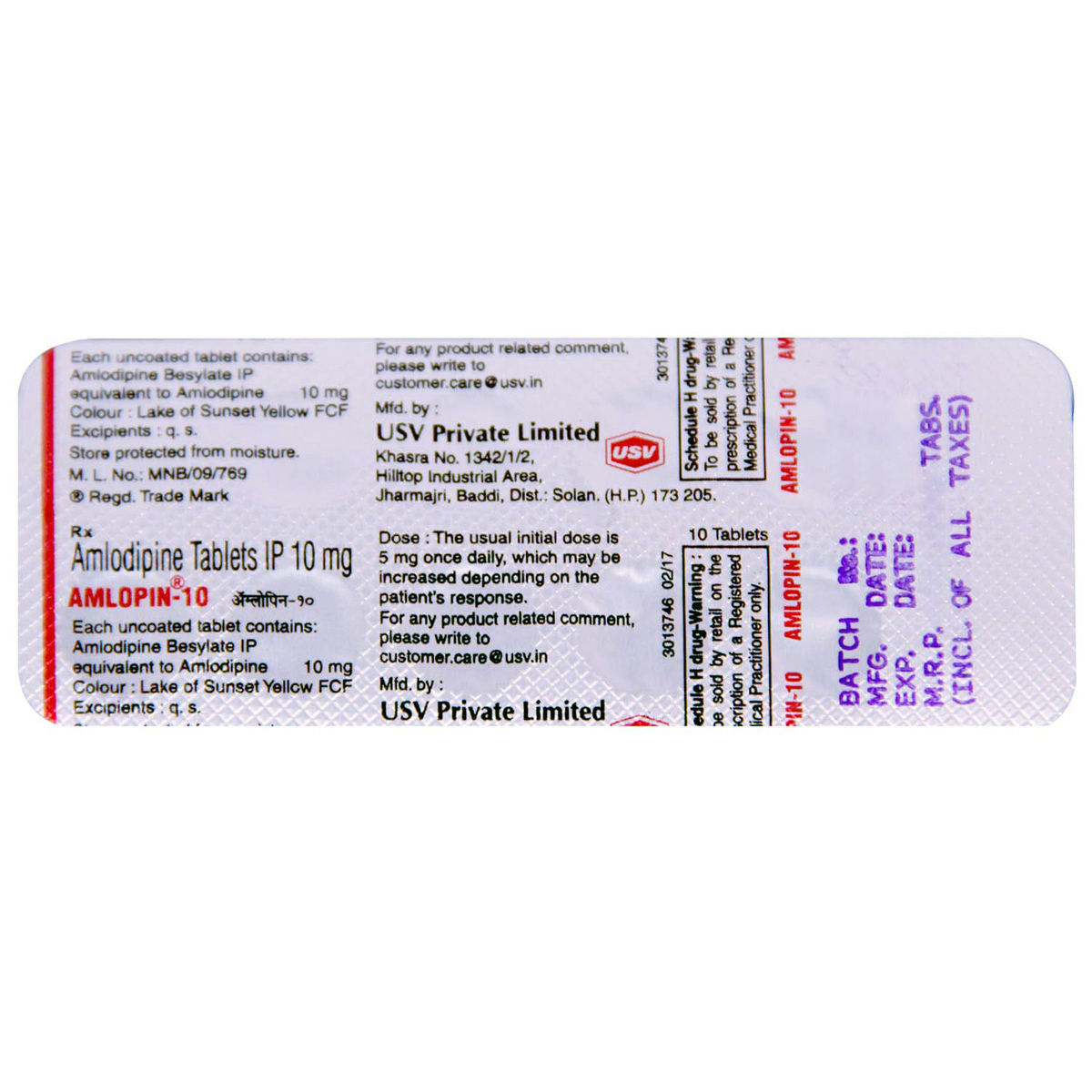 Amlopin 10 Tablet 10's Price, Uses, Side Effects, Composition - Apollo ...