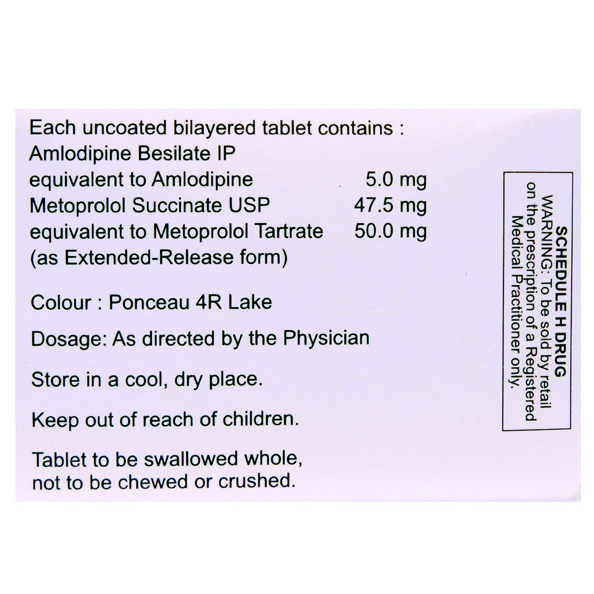 Amlovas M 5/50 Tablet | Uses, Side Effects, Price | Apollo Pharmacy