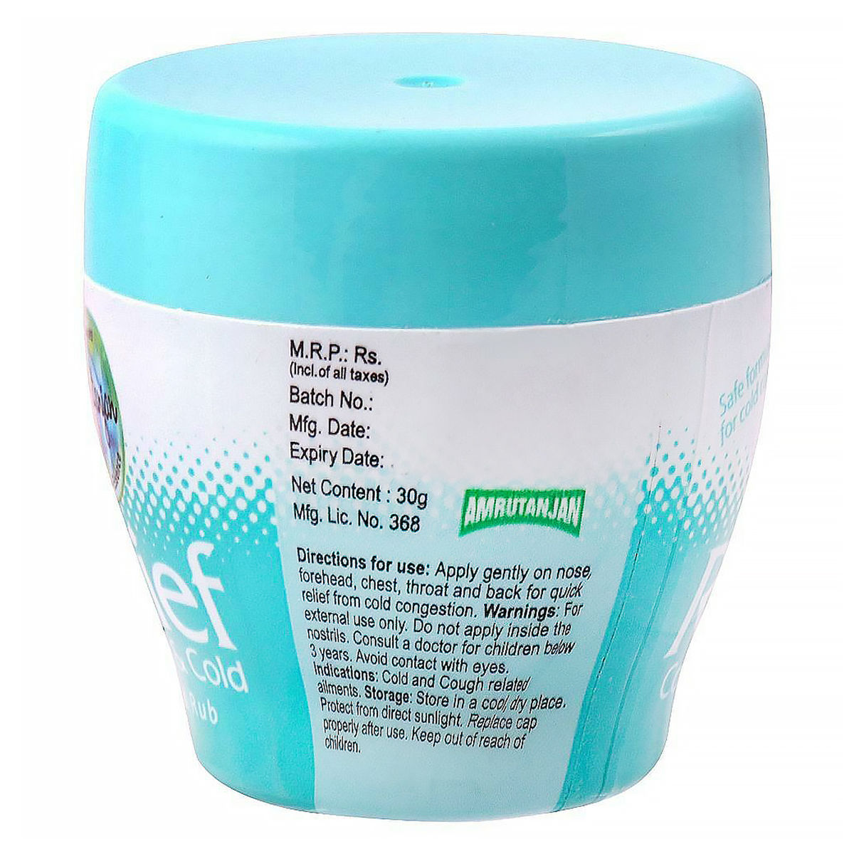 Amrutanjan Relief Cough & Cold Rub, 30 gm Price, Uses, Side Effects ...