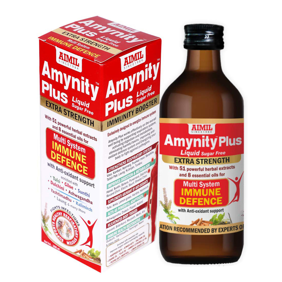 Buy Aimil Amynity Plus Liquid Sugar Free Syrup, 200 ml | 19 Minutes ...