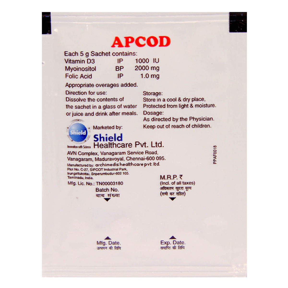Apcod Sachet 5 gm | Uses, Side Effects, Price | Apollo Pharmacy