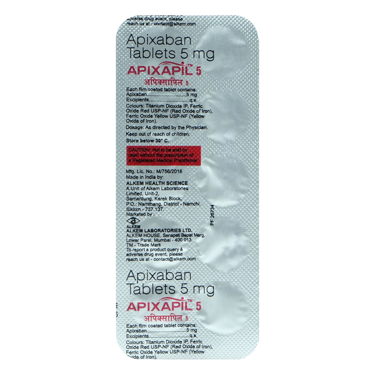 Apixapil 5 Tablet 10's Price, Uses, Side Effects, Composition - Apollo ...