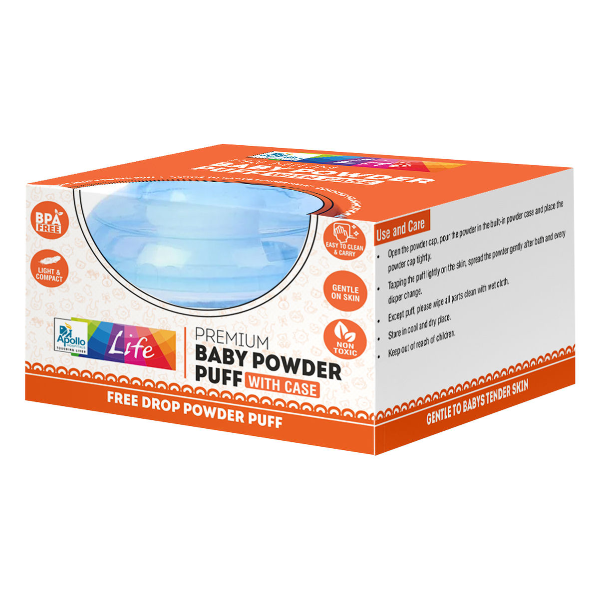 Buy Apollo Life Premium Baby Powder Puff with Case, 1 Count | 19 ...