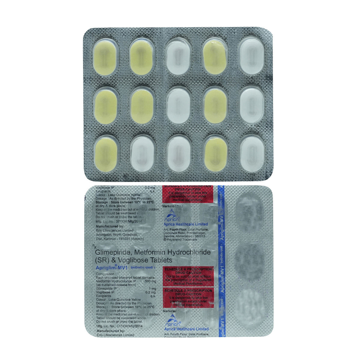 Apriglim-MV 1 Tablet 15's Price, Uses, Side Effects, Composition ...