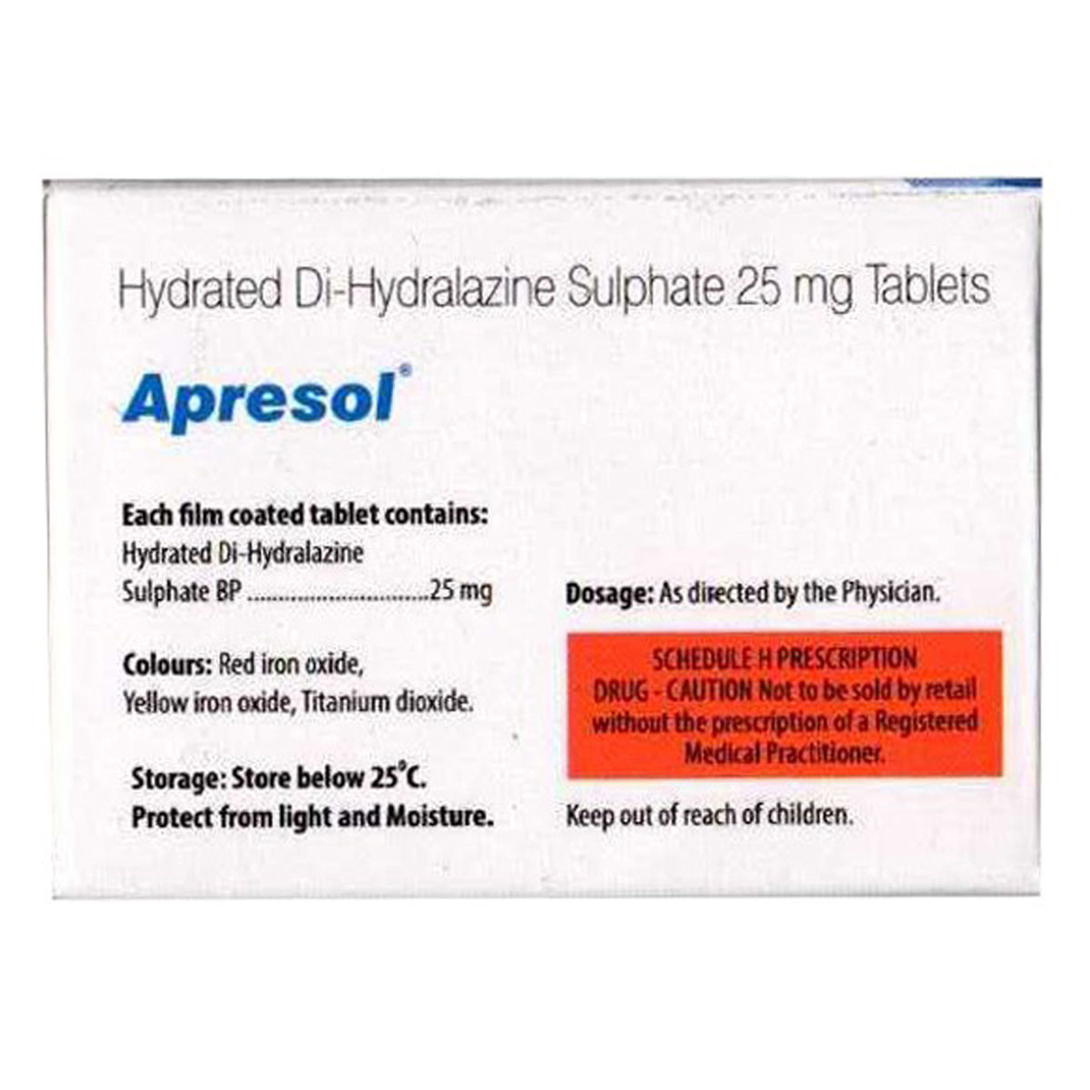 Apresol 25 Tablet | Uses, Side Effects, Price | Apollo Pharmacy