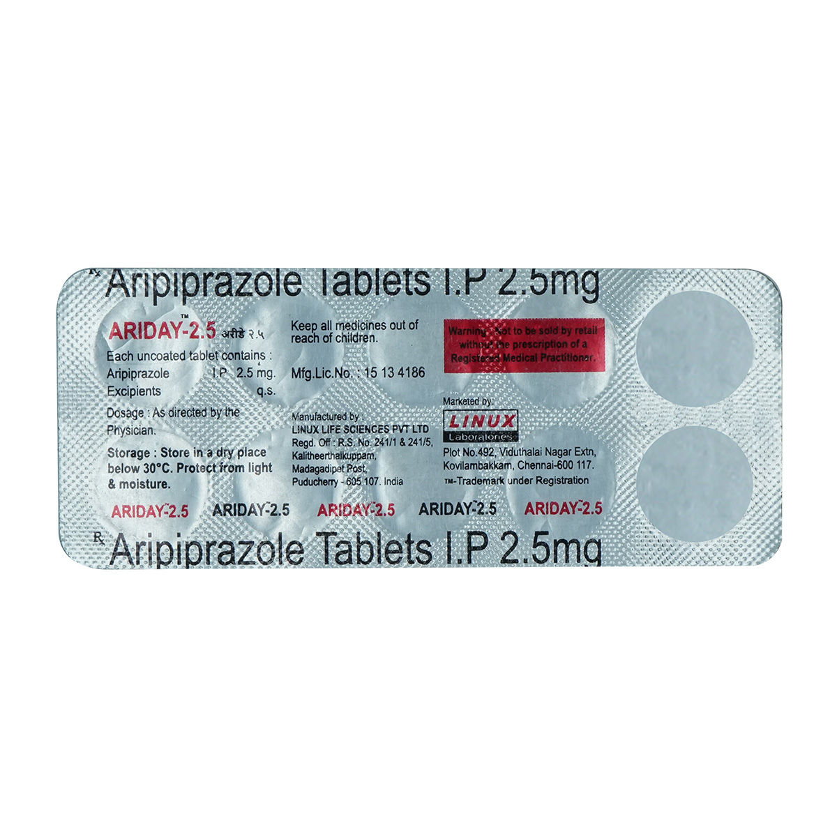 Ariday 2.5 Tablet 10's Price, Uses, Side Effects, Composition - Apollo ...