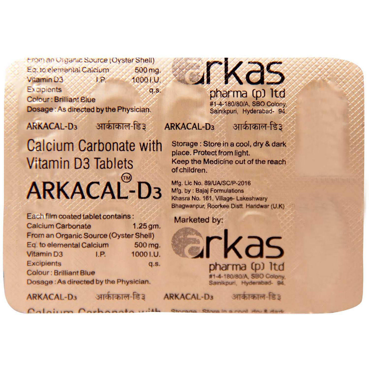 Arkacal D3 Tablet 10's Price, Uses, Side Effects, Composition - Apollo ...