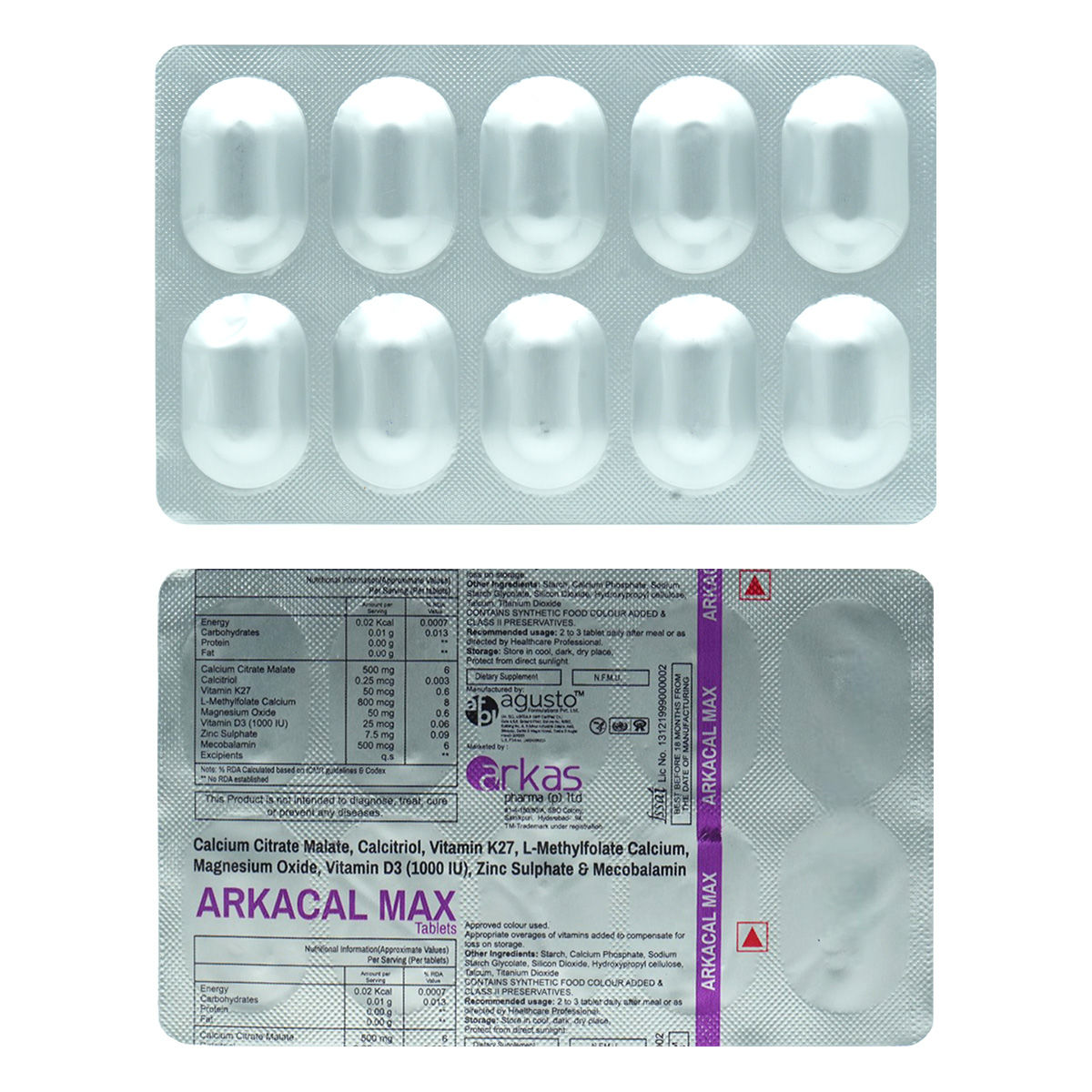 Arkacal Max Tablet | Uses, Side Effects, Price | Apollo Pharmacy